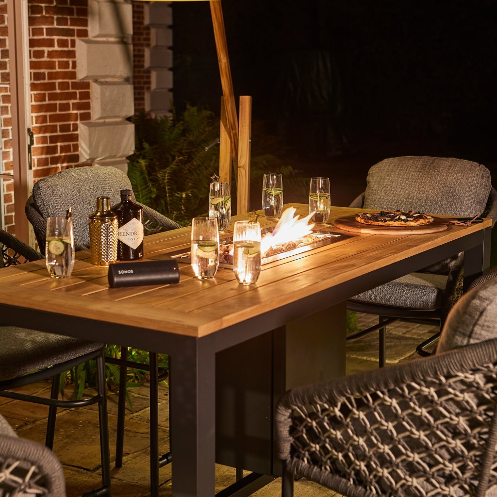 Monte Vari Firepit Dining Table & Nappa Chairs | Suns Lifestyle