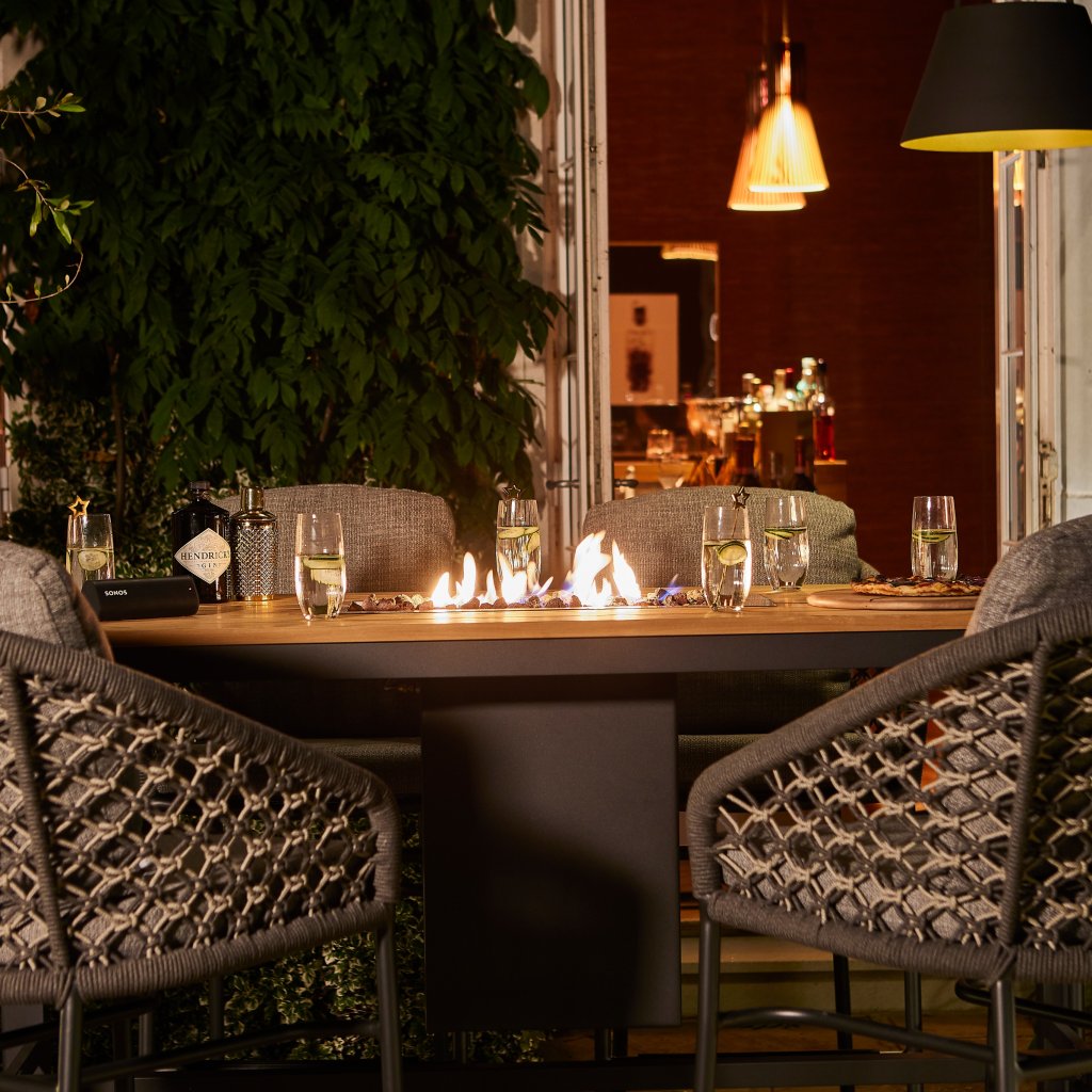 Monte Vari Firepit Dining Table & Nappa Chairs | Suns Lifestyle