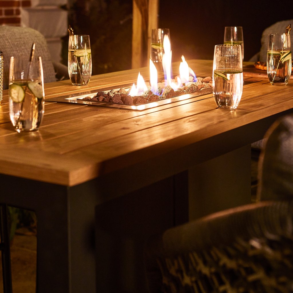 Monte Vari Firepit Dining Table & Nappa Chairs | Suns Lifestyle