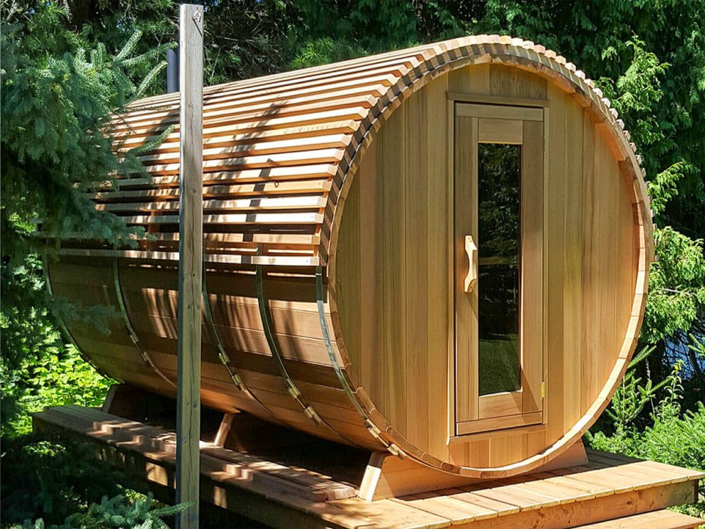 Barrel Sauna Knotty Red Cedar | Outback 365